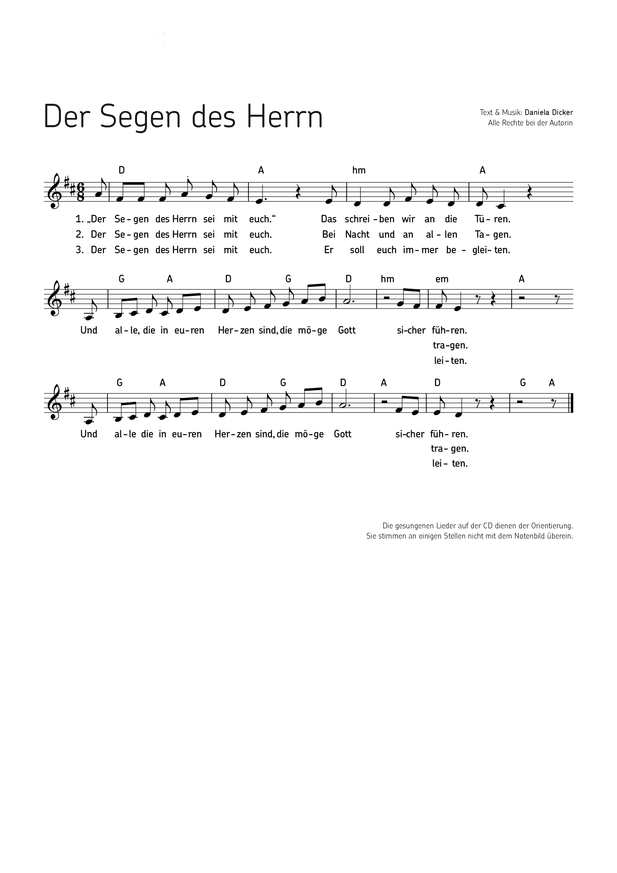 Der Segen des Herrn sei mit euch